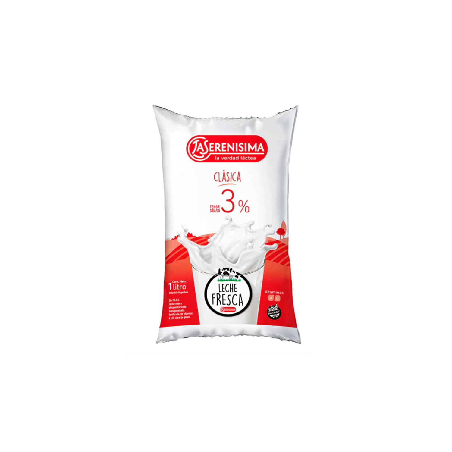 Serenisima leche 3% entera sachet 1 l